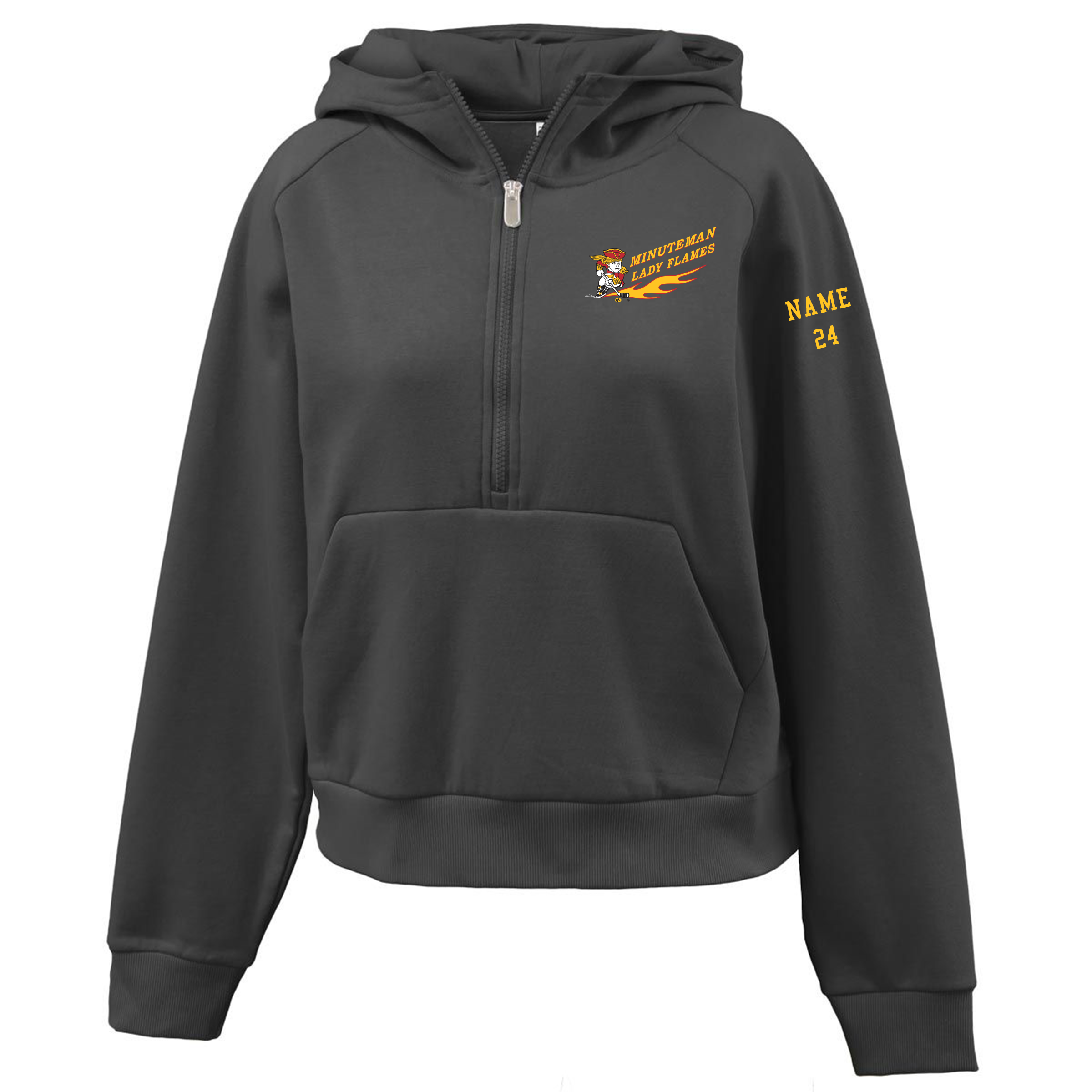 *PRE ORDER* Minuteman Flames and Lady Flames Women's Half Zip in Black ...